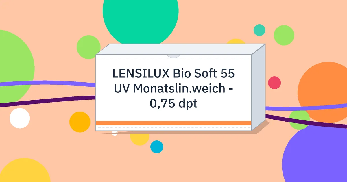 Symbolbild: Packung mit der Aufschrift LENSILUX Bio Soft 55 UV Monatslin.weich -0,75 dpt (PZN 20001591) – Verfügbarkeit und Bezug in Apotheken in Frankfurt am Main
