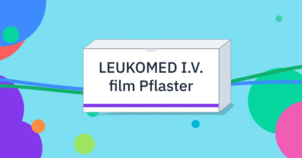 Symbolbild: Packung mit der Aufschrift LEUKOMED I.V. film Pflaster (PZN 16002030) – Verfügbarkeit und Bezug in Apotheken in Frankfurt am Main