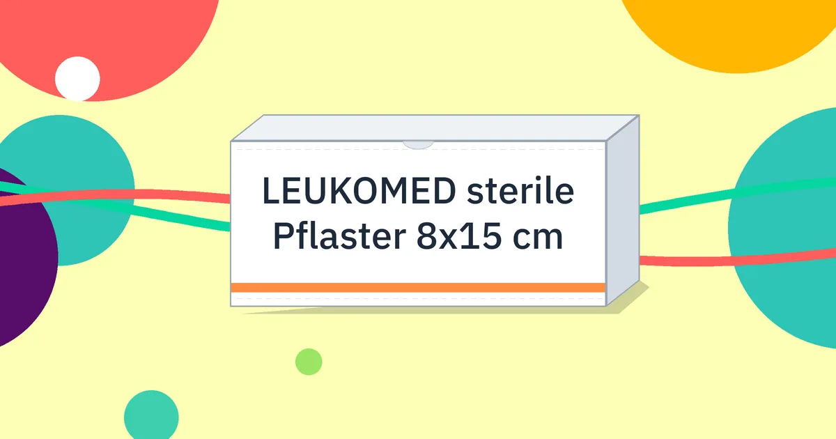 Symbolbild: Packung mit der Aufschrift LEUKOMED sterile Pflaster 8x15 cm (PZN 19134973) – Verfügbarkeit und Bezug in Apotheken in Frankfurt am Main