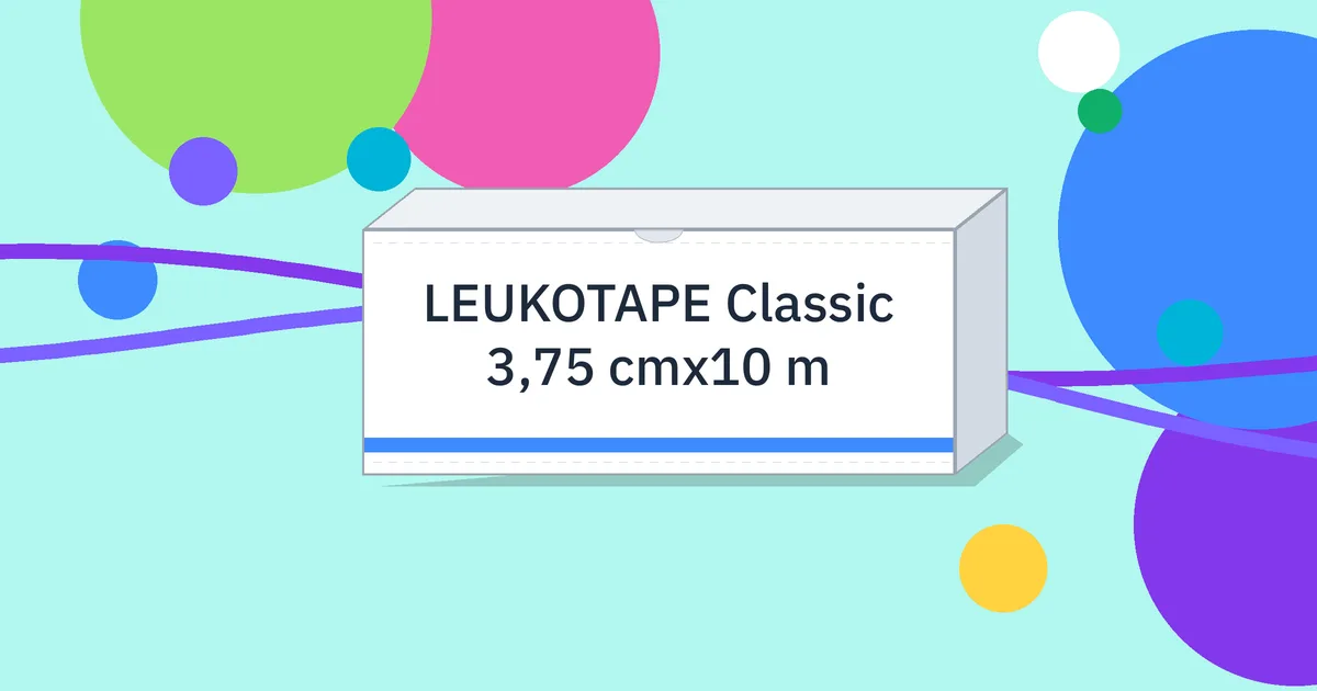 Symbolbild: Packung mit der Aufschrift LEUKOTAPE Classic 3,75 cmx10 m (PZN 01561083) – Verfügbarkeit und Bezug in Apotheken in Frankfurt am Main