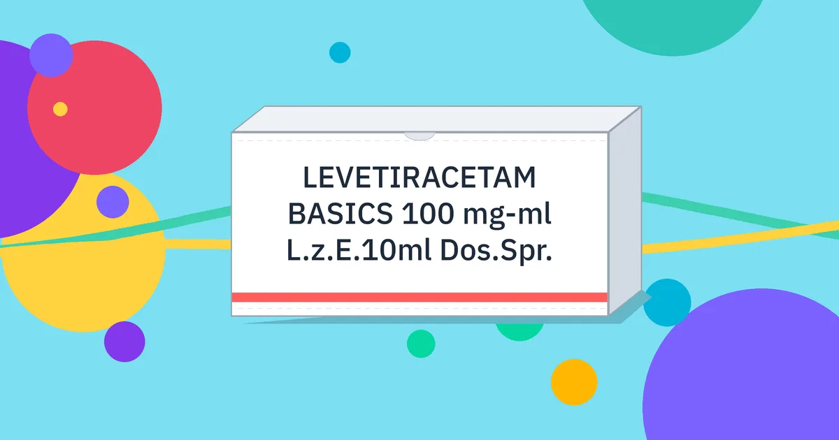 Symbolbild: Packung mit der Aufschrift LEVETIRACETAM BASICS 100 mg-ml L.z.E.10ml Dos.Spr. (PZN 15233661) – Verfügbarkeit und Bezug in Apotheken in Frankfurt am Main