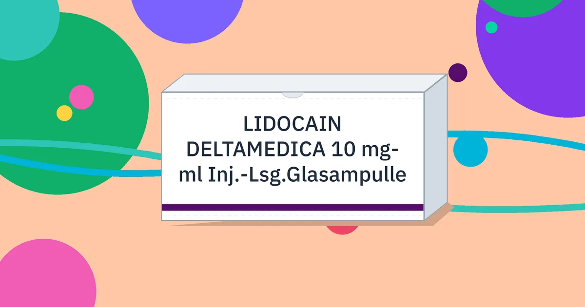 Symbolbild: Packung mit der Aufschrift LIDOCAIN DELTAMEDICA 10 mg-ml Inj.-Lsg.Glasampulle (PZN 09220269) – Verfügbarkeit und Bezug in Apotheken in Frankfurt am Main
