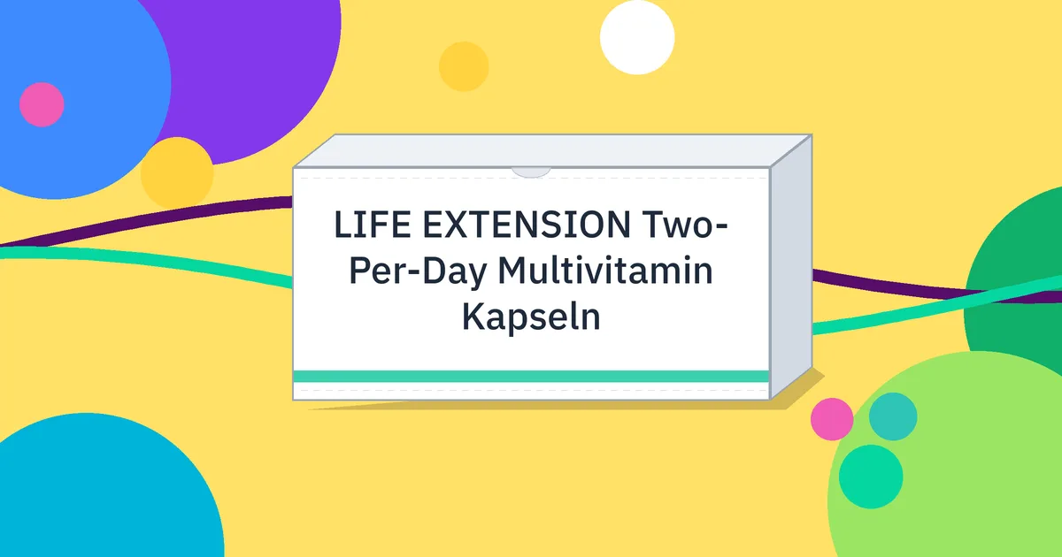 Symbolbild: Packung mit der Aufschrift LIFE EXTENSION Two-Per-Day Multivitamin Kapseln (PZN 20865363) – Verfügbarkeit und Bezug in Apotheken in Frankfurt am Main