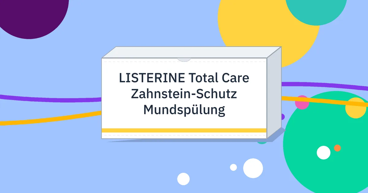 Symbolbild: Packung mit der Aufschrift LISTERINE Total Care Zahnstein-Schutz Mundspülung (PZN 18754320) – Verfügbarkeit und Bezug in Apotheken in Frankfurt am Main