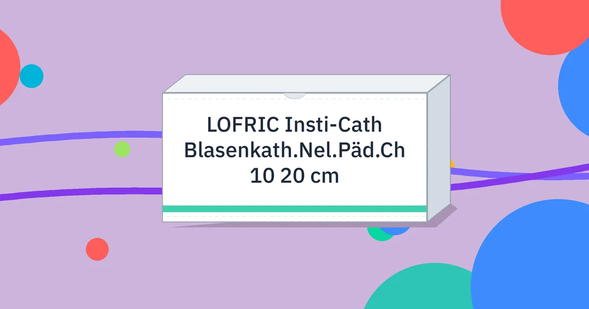 Symbolbild: Packung mit der Aufschrift LOFRIC Insti-Cath Blasenkath.Nel.Päd.Ch 10 20 cm (PZN 15630675) – Verfügbarkeit und Bezug in Apotheken in Frankfurt am Main