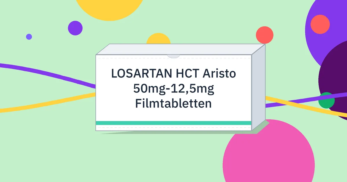 Symbolbild: Packung mit der Aufschrift LOSARTAN HCT Aristo 50mg-12,5mg Filmtabletten (PZN 07510603) – Verfügbarkeit und Bezug in Apotheken in Frankfurt am Main