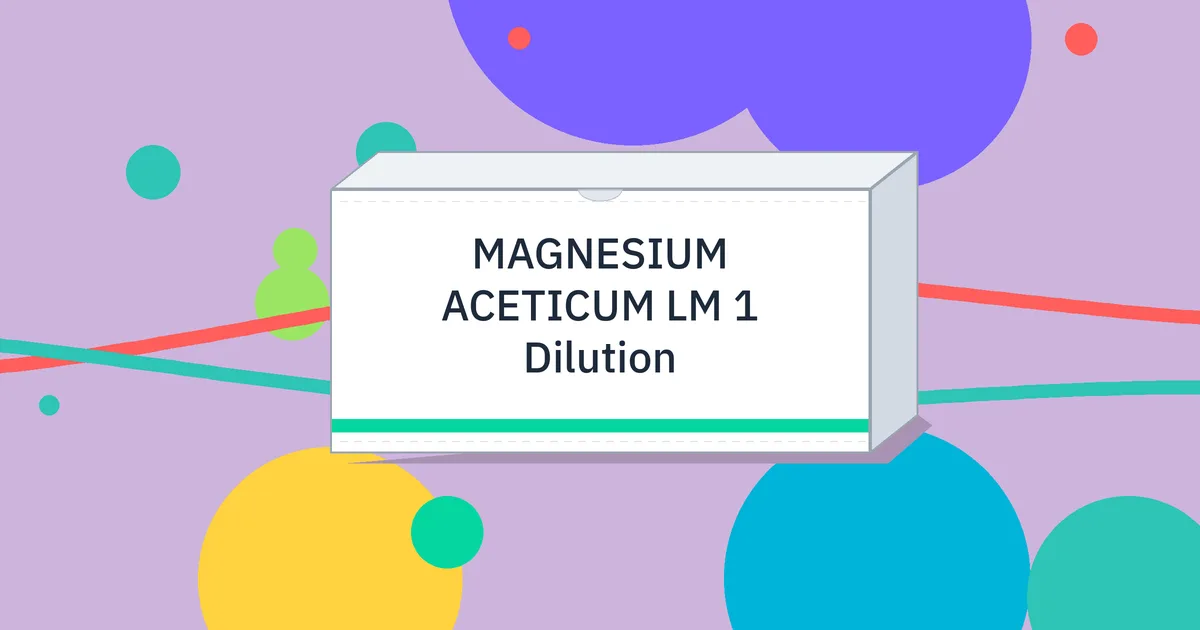 Symbolbild: Packung mit der Aufschrift MAGNESIUM ACETICUM LM 1 Dilution (PZN 12935500) – Verfügbarkeit und Bezug in Apotheken in Frankfurt am Main