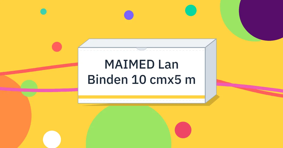 Symbolbild: Packung mit der Aufschrift MAIMED Lan Binden 10 cmx5 m (PZN 02074267) – Verfügbarkeit und Bezug in Apotheken in Frankfurt am Main