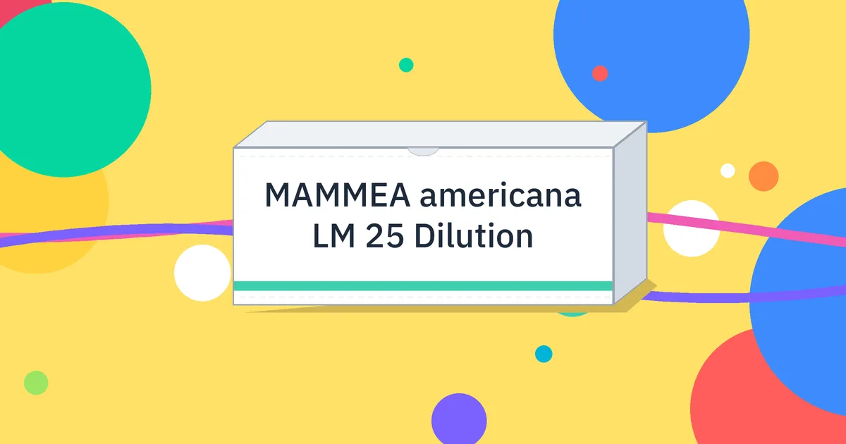 Symbolbild: Packung mit der Aufschrift MAMMEA americana LM 25 Dilution (PZN 13540488) – Verfügbarkeit und Bezug in Apotheken in Frankfurt am Main
