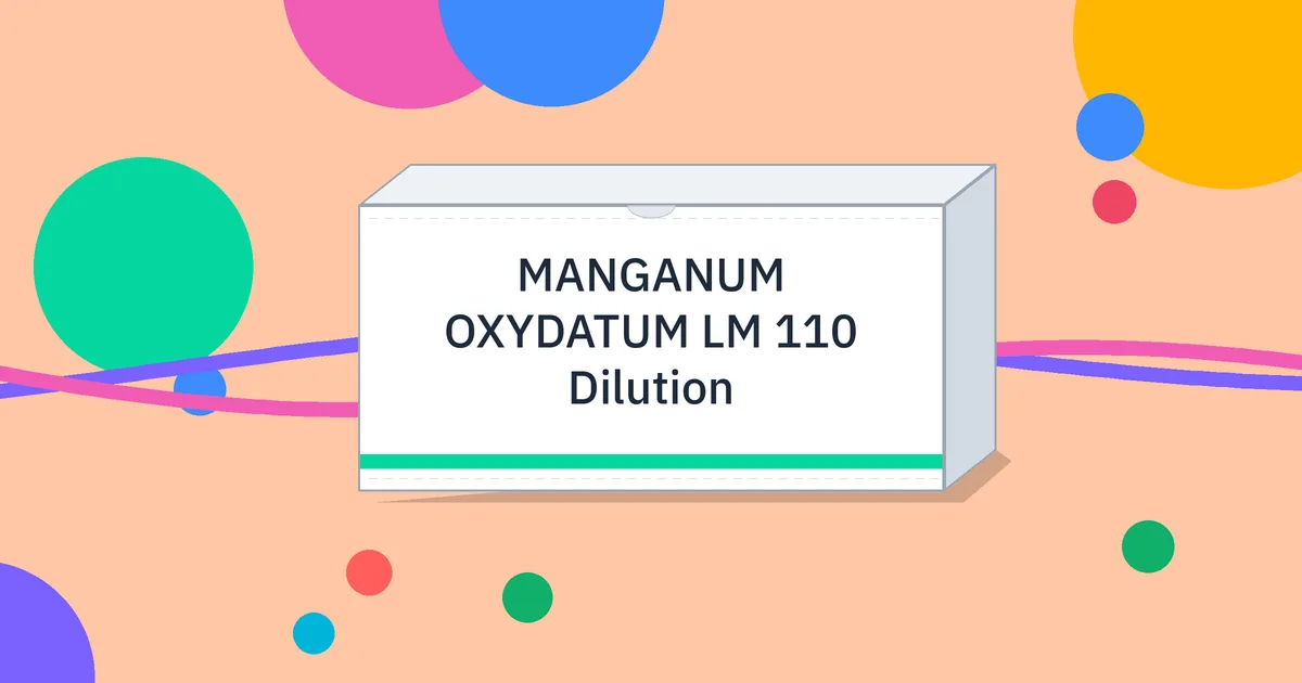 Symbolbild: Packung mit der Aufschrift MANGANUM OXYDATUM LM 110 Dilution (PZN 12944924) – Verfügbarkeit und Bezug in Apotheken in Frankfurt am Main