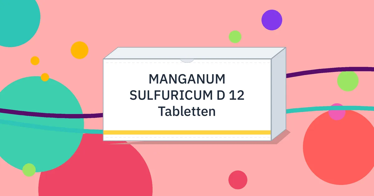 Symbolbild: Packung mit der Aufschrift MANGANUM SULFURICUM D 12 Tabletten (PZN 04226563) – Verfügbarkeit und Bezug in Apotheken in Frankfurt am Main