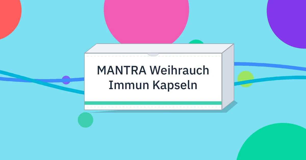 Symbolbild: Packung mit der Aufschrift MANTRA Weihrauch Immun Kapseln (PZN 16835468) – Verfügbarkeit und Bezug in Apotheken in Frankfurt am Main