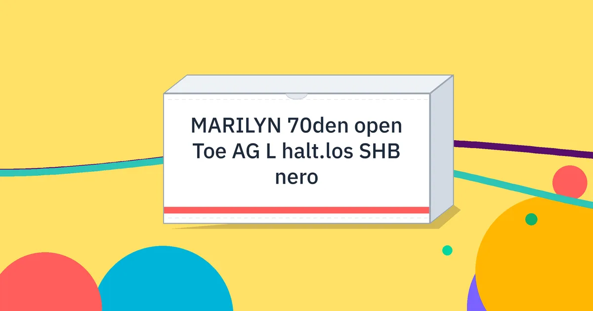 Symbolbild: Packung mit der Aufschrift MARILYN 70den open Toe AG L halt.los SHB nero (PZN 16188052) – Verfügbarkeit und Bezug in Apotheken in Frankfurt am Main