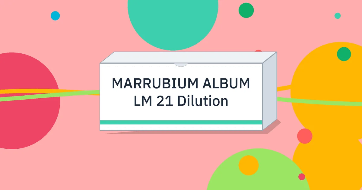 Symbolbild: Packung mit der Aufschrift MARRUBIUM ALBUM LM 21 Dilution (PZN 13602002) – Verfügbarkeit und Bezug in Apotheken in Frankfurt am Main