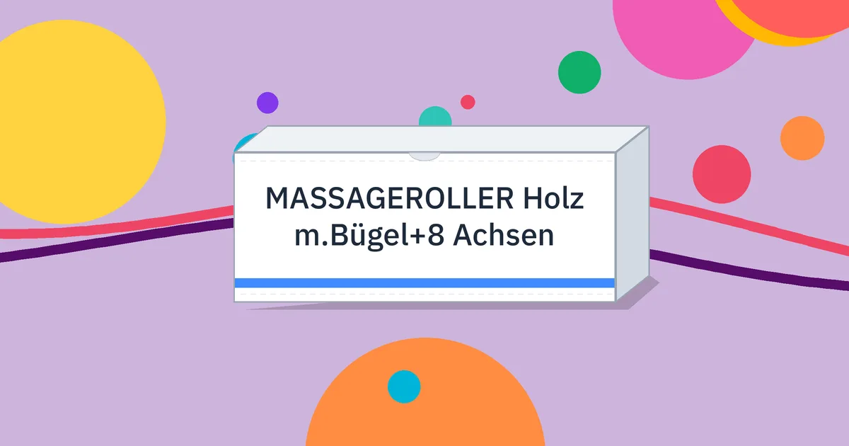 Symbolbild: Packung mit der Aufschrift MASSAGEROLLER Holz m.Bügel+8 Achsen (PZN 00541173) – Verfügbarkeit und Bezug in Apotheken in Frankfurt am Main