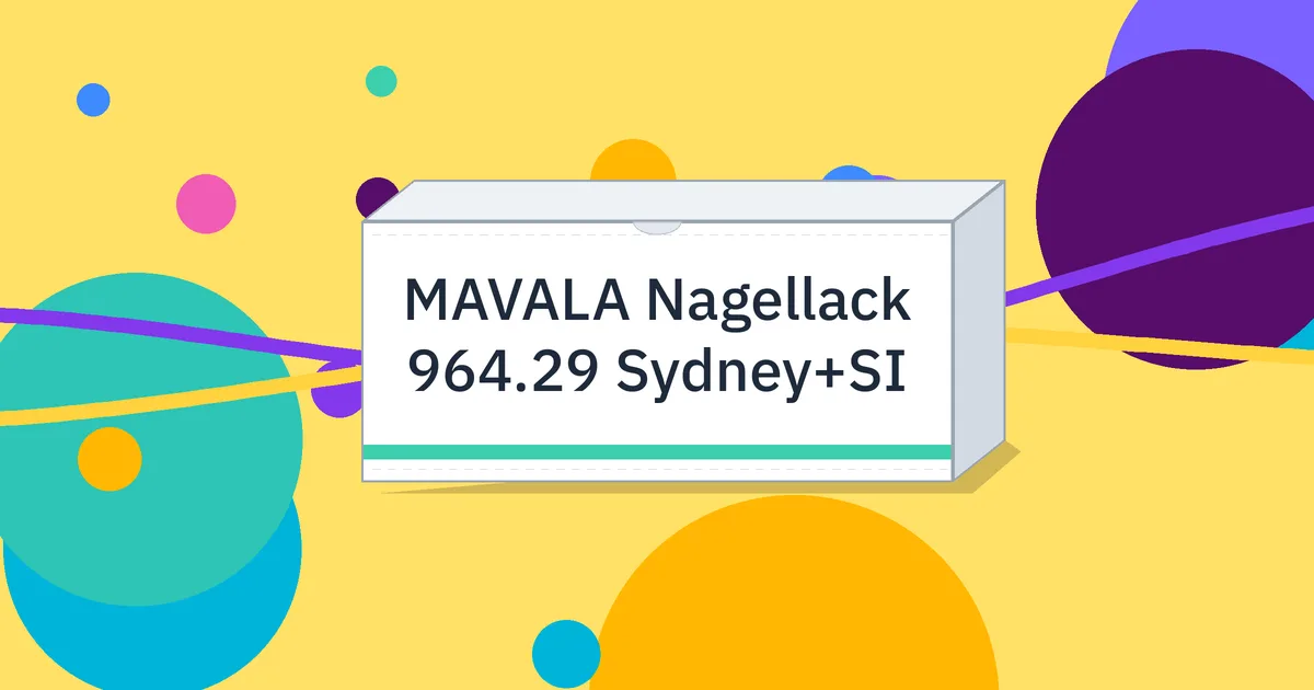 Symbolbild: Packung mit der Aufschrift MAVALA Nagellack 964.29 Sydney+SI (PZN 17969573) – Verfügbarkeit und Bezug in Apotheken in Frankfurt am Main