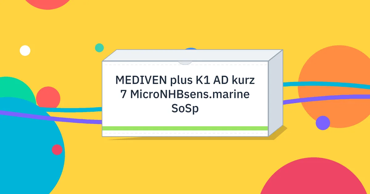 Symbolbild: Packung mit der Aufschrift MEDIVEN plus K1 AD kurz 7 MicroNHBsens.marine SoSp (PZN 15907473) – Verfügbarkeit und Bezug in Apotheken in Frankfurt am Main