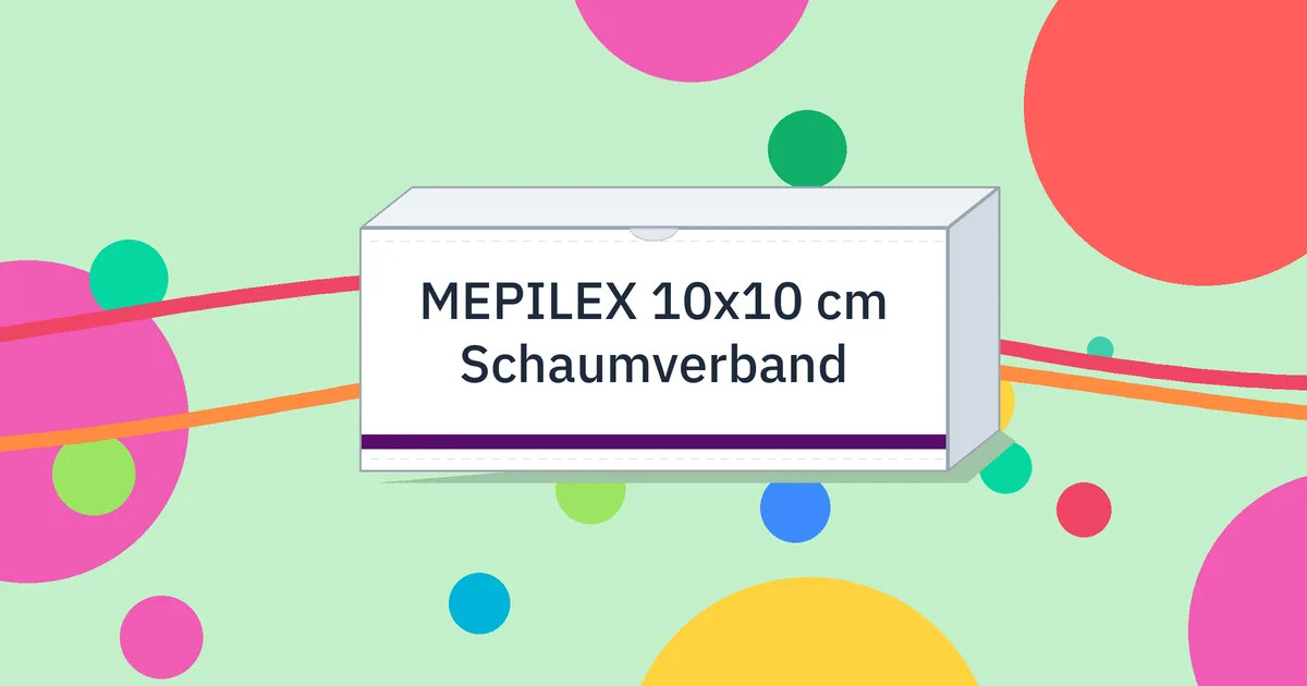 Symbolbild: Packung mit der Aufschrift MEPILEX 10x10 cm Schaumverband (PZN 19992151) – Verfügbarkeit und Bezug in Apotheken in Frankfurt am Main