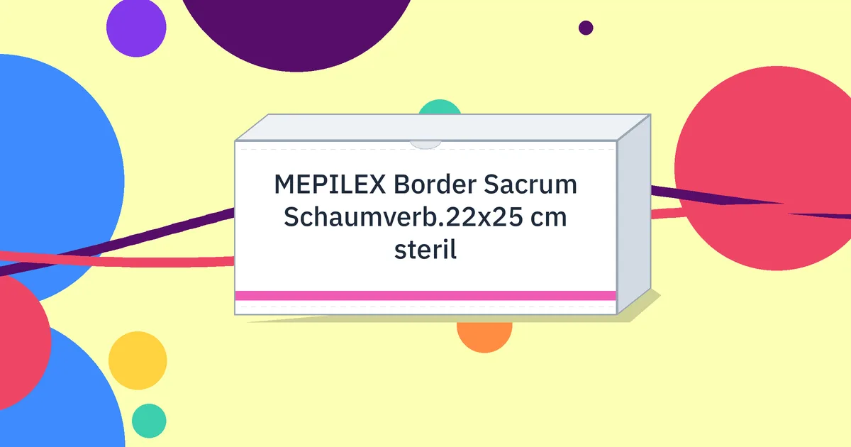 Symbolbild: Packung mit der Aufschrift MEPILEX Border Sacrum Schaumverb.22x25 cm steril (PZN 18338260) – Verfügbarkeit und Bezug in Apotheken in Frankfurt am Main