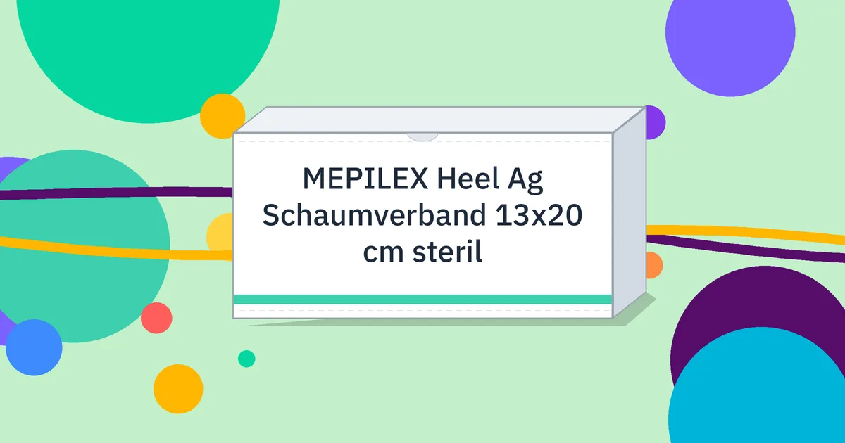 Symbolbild: Packung mit der Aufschrift MEPILEX Heel Ag Schaumverband 13x20 cm steril (PZN 10006943) – Verfügbarkeit und Bezug in Apotheken in Frankfurt am Main