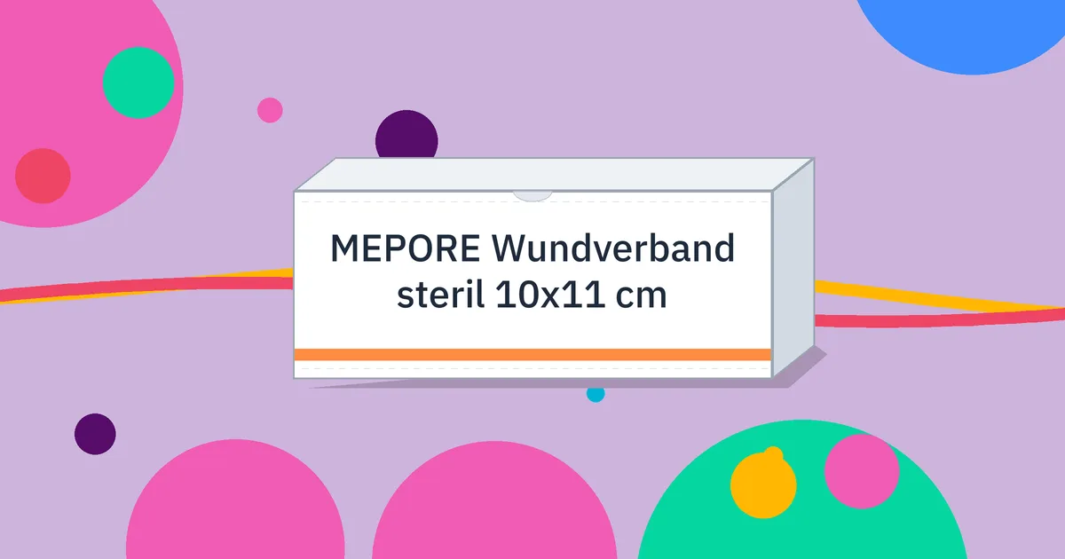 Symbolbild: Packung mit der Aufschrift MEPORE Wundverband steril 10x11 cm (PZN 17554441) – Verfügbarkeit und Bezug in Apotheken in Frankfurt am Main