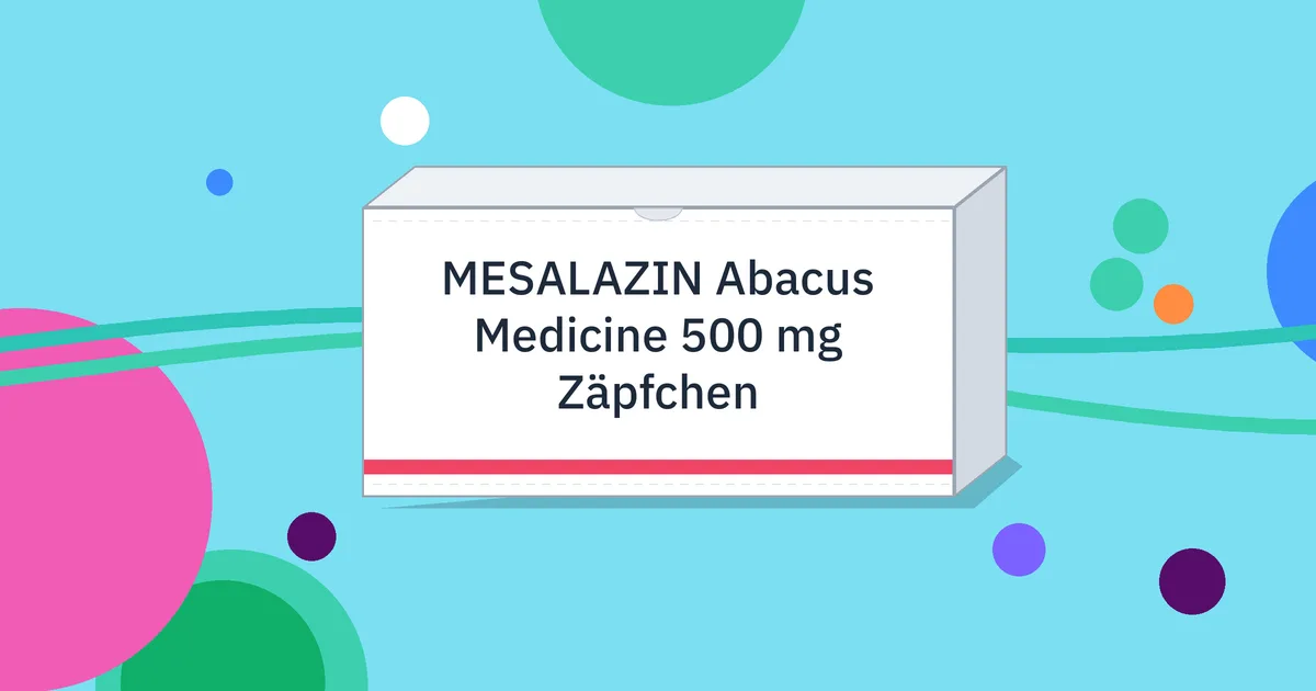 Symbolbild: Packung mit der Aufschrift MESALAZIN Abacus Medicine 500 mg Zäpfchen (PZN 17533396) – Verfügbarkeit und Bezug in Apotheken in Frankfurt am Main