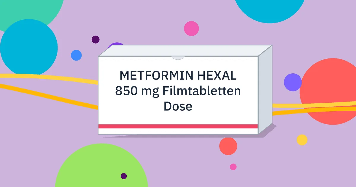 Symbolbild: Packung mit der Aufschrift METFORMIN HEXAL 850 mg Filmtabletten Dose (PZN 17420798) – Verfügbarkeit und Bezug in Apotheken in Frankfurt am Main