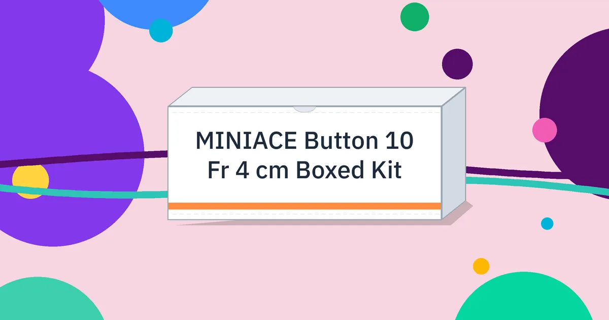 Symbolbild: Packung mit der Aufschrift MINIACE Button 10 Fr 4 cm Boxed Kit (PZN 16953104) – Verfügbarkeit und Bezug in Apotheken in Frankfurt am Main