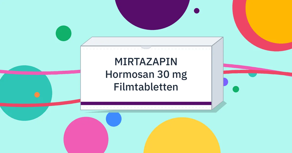 Symbolbild: Packung mit der Aufschrift MIRTAZAPIN Hormosan 30 mg Filmtabletten (PZN 04232262) – Verfügbarkeit und Bezug in Apotheken in Frankfurt am Main