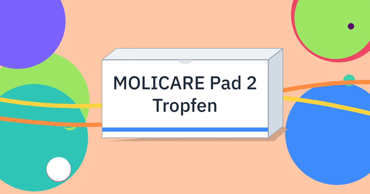 Symbolbild: Packung mit der Aufschrift MOLICARE Pad 2 Tropfen (PZN 18683494) – Verfügbarkeit und Bezug in Apotheken in Frankfurt am Main