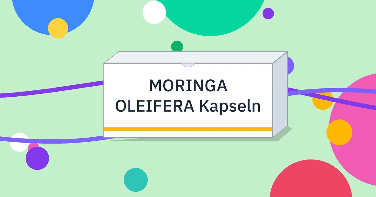 Symbolbild: Packung mit der Aufschrift MORINGA OLEIFERA Kapseln (PZN 11674285) – Verfügbarkeit und Bezug in Apotheken in Frankfurt am Main