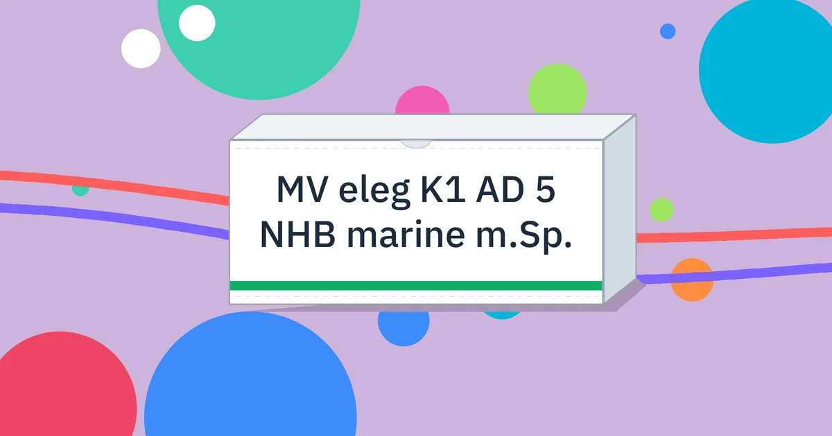 Symbolbild: Packung mit der Aufschrift MV eleg K1 AD 5 NHB marine m.Sp. (PZN 15675407) – Verfügbarkeit und Bezug in Apotheken in Frankfurt am Main