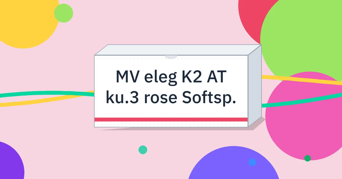 Symbolbild: Packung mit der Aufschrift MV eleg K2 AT ku.3 rose Softsp. (PZN 15288432) – Verfügbarkeit und Bezug in Apotheken in Frankfurt am Main