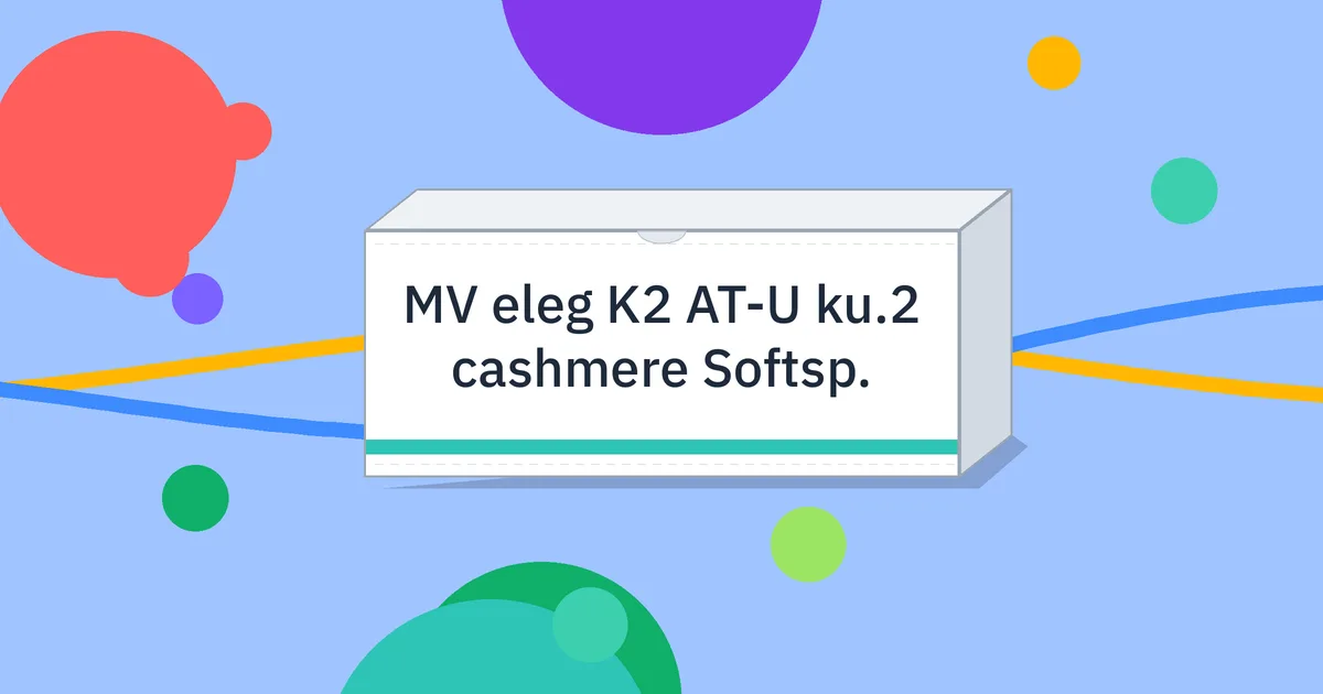 Symbolbild: Packung mit der Aufschrift MV eleg K2 AT-U ku.2 cashmere Softsp. (PZN 15291629) – Verfügbarkeit und Bezug in Apotheken in Frankfurt am Main