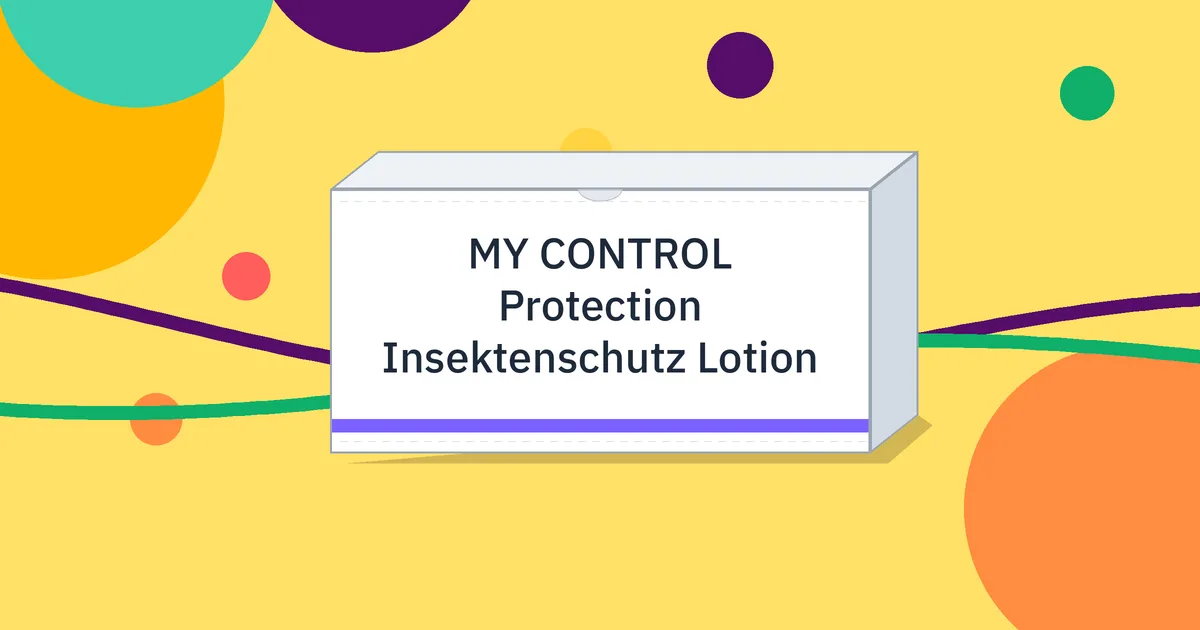 Symbolbild: Packung mit der Aufschrift MY CONTROL Protection Insektenschutz Lotion (PZN 19212561) – Verfügbarkeit und Bezug in Apotheken in Frankfurt am Main