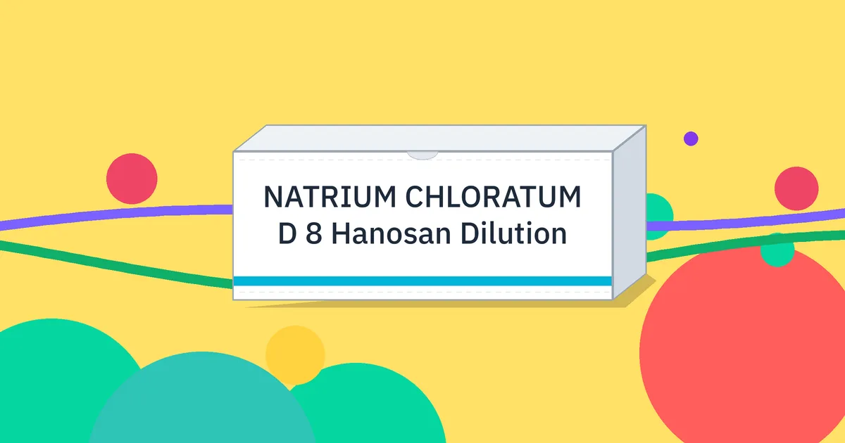 Symbolbild: Packung mit der Aufschrift NATRIUM CHLORATUM D 8 Hanosan Dilution (PZN 07431795) – Verfügbarkeit und Bezug in Apotheken in Frankfurt am Main