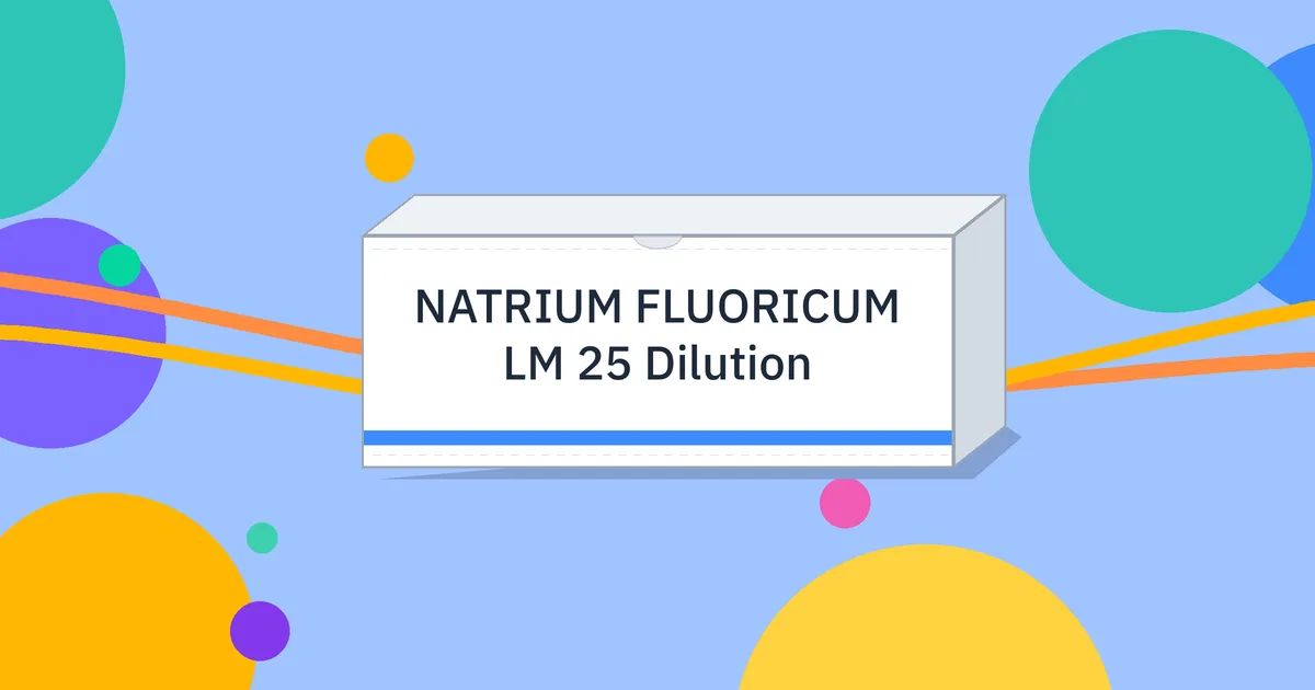 Symbolbild: Packung mit der Aufschrift NATRIUM FLUORICUM LM 25 Dilution (PZN 12962649) – Verfügbarkeit und Bezug in Apotheken in Frankfurt am Main
