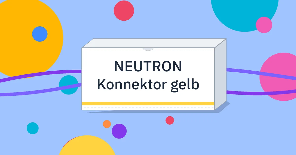 Symbolbild: Packung mit der Aufschrift NEUTRON Konnektor gelb (PZN 14180282) – Verfügbarkeit und Bezug in Apotheken in Frankfurt am Main