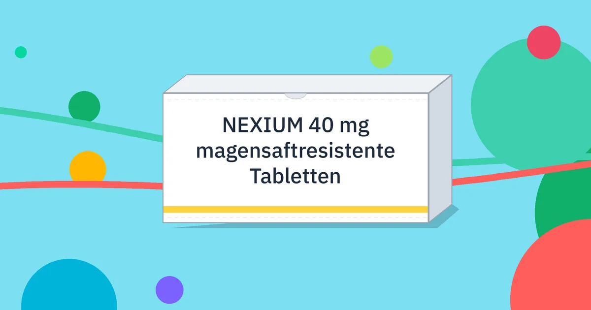 Symbolbild: Packung mit der Aufschrift NEXIUM 40 mg magensaftresistente Tabletten (PZN 11111949) – Verfügbarkeit und Bezug in Apotheken in Frankfurt am Main