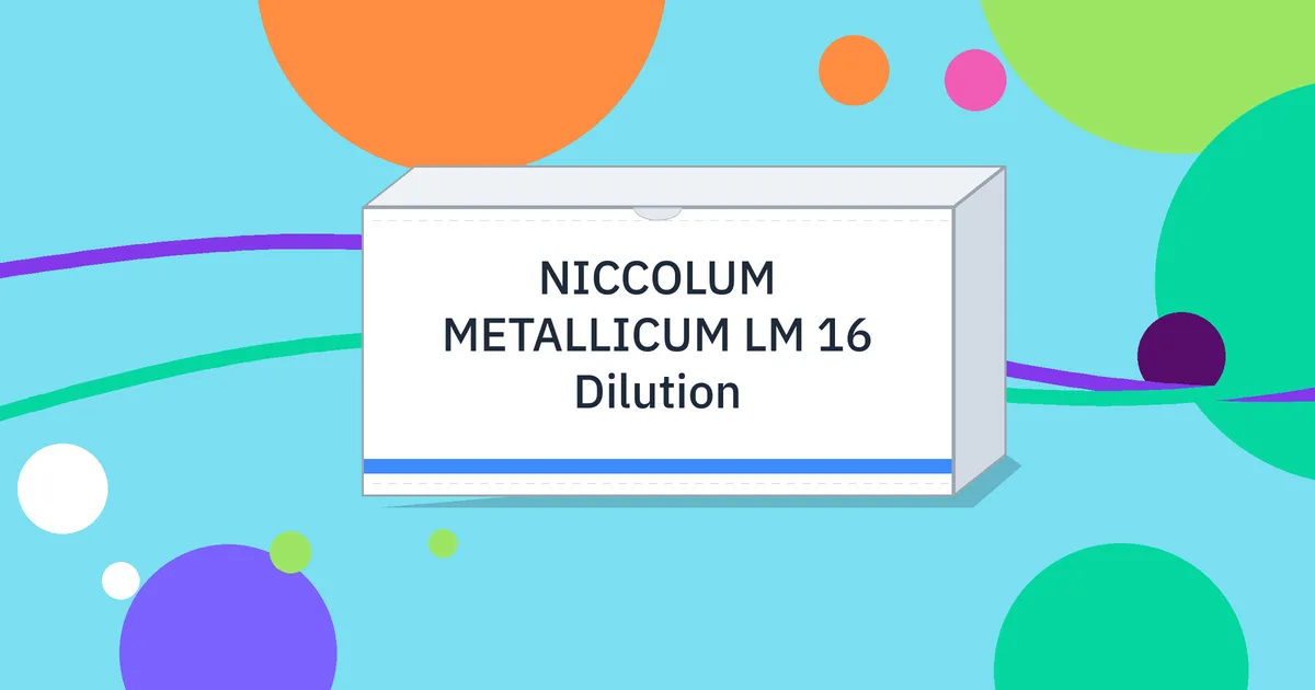 Symbolbild: Packung mit der Aufschrift NICCOLUM METALLICUM LM 16 Dilution (PZN 12968215) – Verfügbarkeit und Bezug in Apotheken in Frankfurt am Main