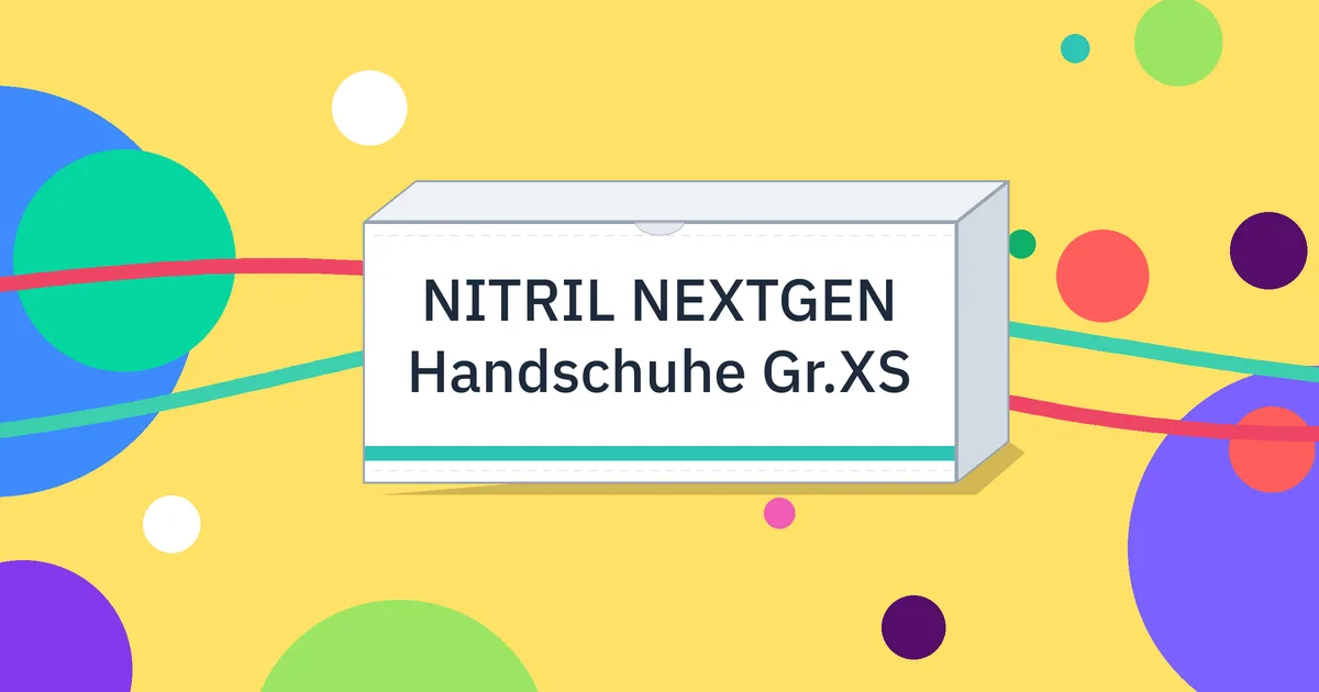 Symbolbild: Packung mit der Aufschrift NITRIL NEXTGEN Handschuhe Gr.XS (PZN 09102239) – Verfügbarkeit und Bezug in Apotheken in Frankfurt am Main