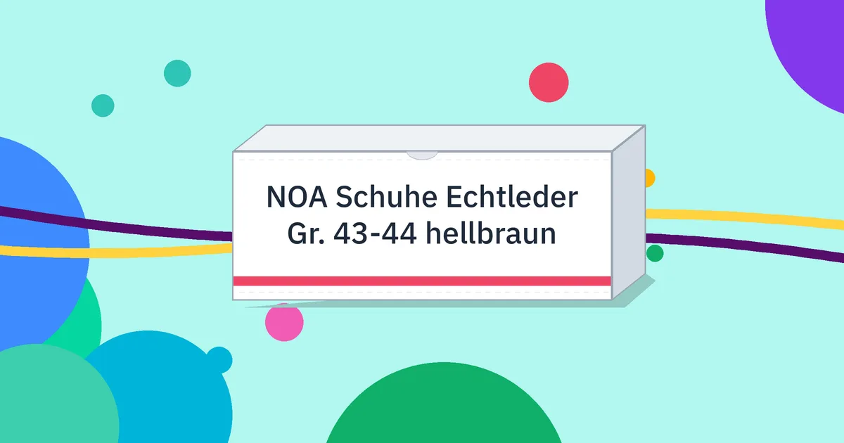 Symbolbild: Packung mit der Aufschrift NOA Schuhe Echtleder Gr. 43-44 hellbraun (PZN 20342027) – Verfügbarkeit und Bezug in Apotheken in Frankfurt am Main