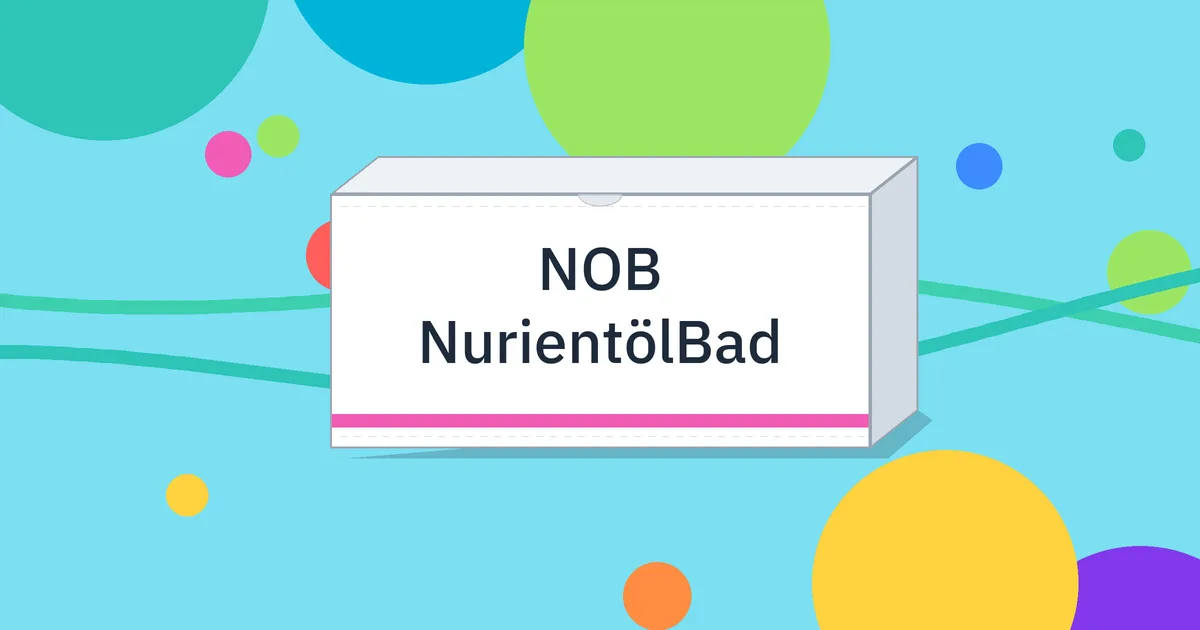 Symbolbild: Packung mit der Aufschrift NOB NurientölBad (PZN 01329386) – Verfügbarkeit und Bezug in Apotheken in Frankfurt am Main