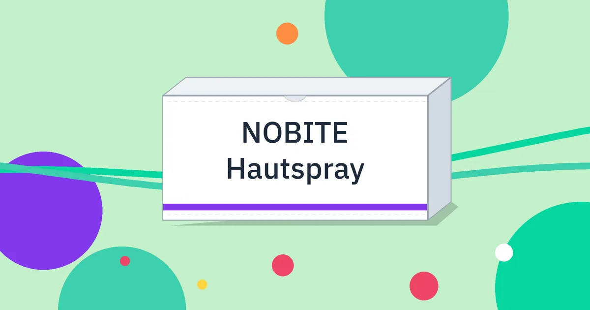 Symbolbild: Packung mit der Aufschrift NOBITE Hautspray (PZN 07338535) – Verfügbarkeit und Bezug in Apotheken in Frankfurt am Main