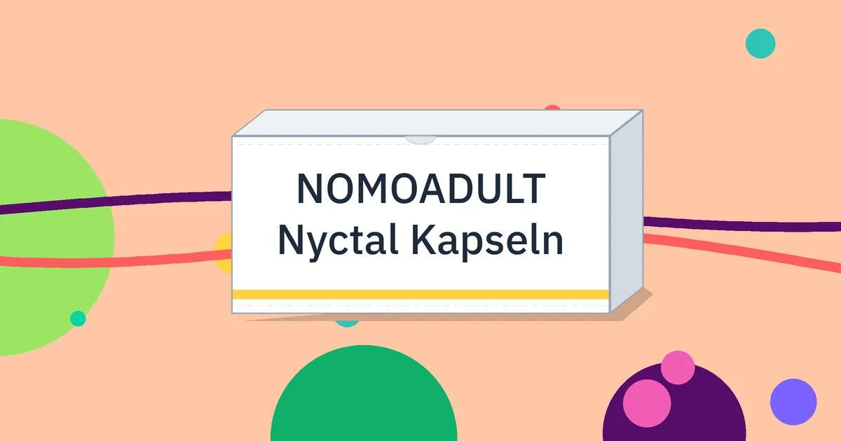 Symbolbild: Packung mit der Aufschrift NOMOADULT Nyctal Kapseln (PZN 17252415) – Verfügbarkeit und Bezug in Apotheken in Frankfurt am Main