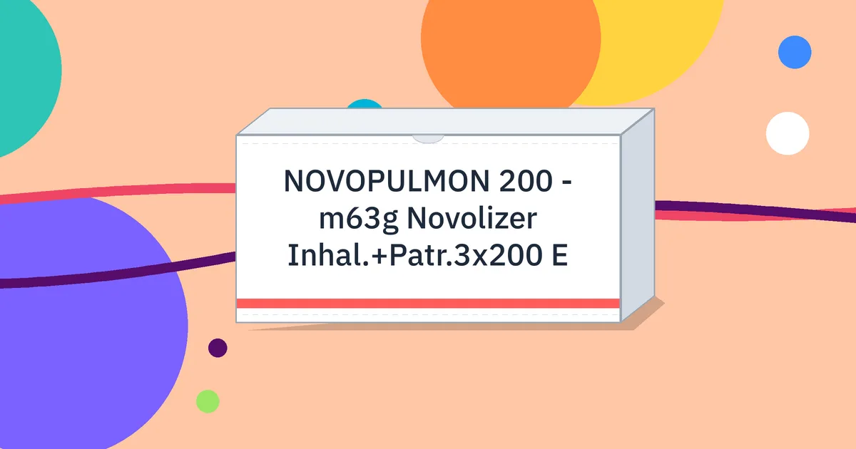 Symbolbild: Packung mit der Aufschrift NOVOPULMON 200 -m63g Novolizer Inhal.+Patr.3x200 E (PZN 04972935) – Verfügbarkeit und Bezug in Apotheken in Frankfurt am Main