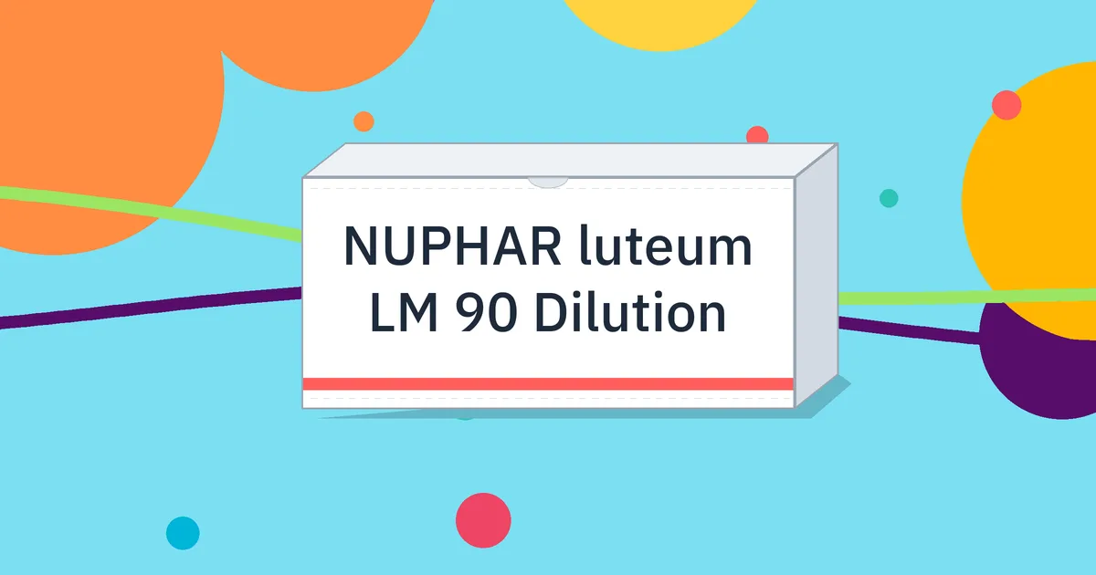 Symbolbild: Packung mit der Aufschrift NUPHAR luteum LM 90 Dilution (PZN 13620796) – Verfügbarkeit und Bezug in Apotheken in Frankfurt am Main