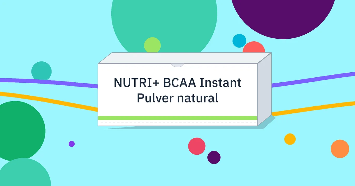 Symbolbild: Packung mit der Aufschrift NUTRI+ BCAA Instant Pulver natural (PZN 19670571) – Verfügbarkeit und Bezug in Apotheken in Frankfurt am Main
