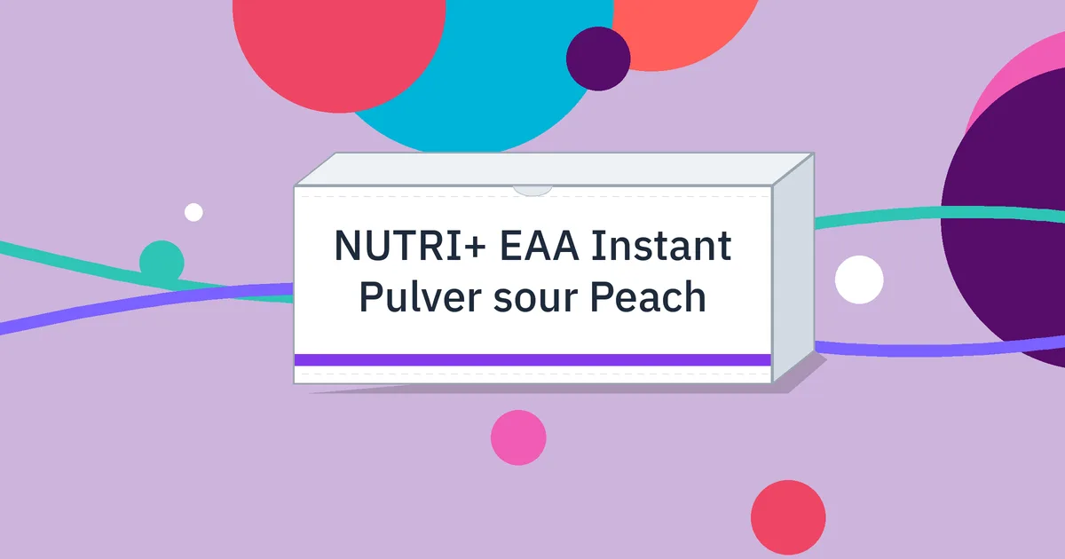 Symbolbild: Packung mit der Aufschrift NUTRI+ EAA Instant Pulver sour Peach (PZN 19670660) – Verfügbarkeit und Bezug in Apotheken in Frankfurt am Main