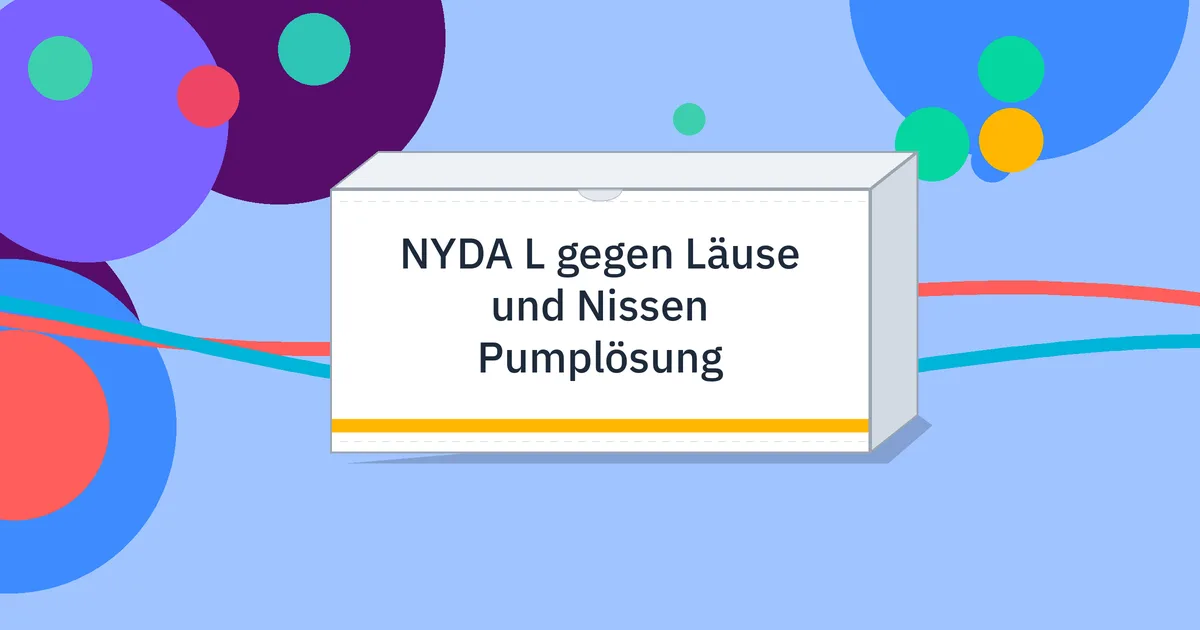 Symbolbild: Packung mit der Aufschrift NYDA L gegen Läuse und Nissen Pumplösung (PZN 06301317) – Verfügbarkeit und Bezug in Apotheken in Frankfurt am Main
